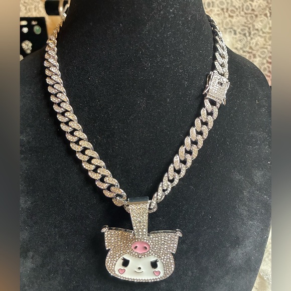 Accessories | Iced Out Cartoon Character Pendant And Chain | Poshmark